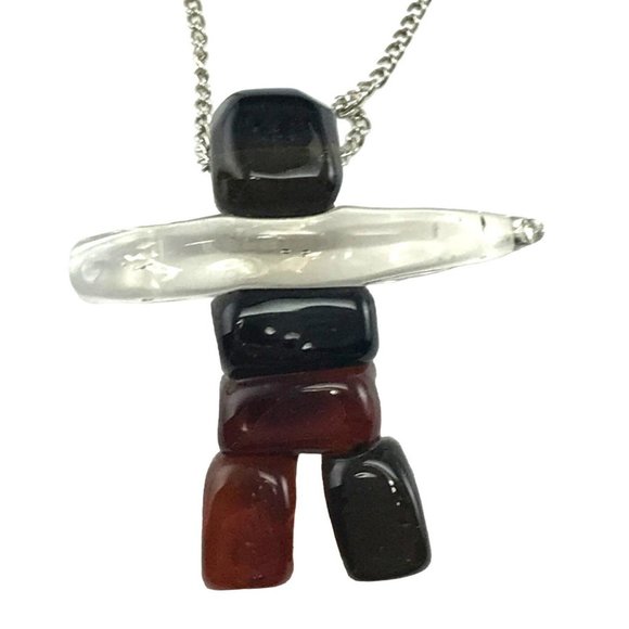 Handmade | Jewelry | Chunky Handmade Glass Inuksuk Inunnguaq Pendant ...